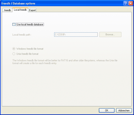 EAC freedb/Database Options (Legacy) - Hydrogenaudio Knowledgebase