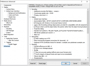 foobar2000:Preferences:Advanced - Hydrogenaudio Knowledgebase