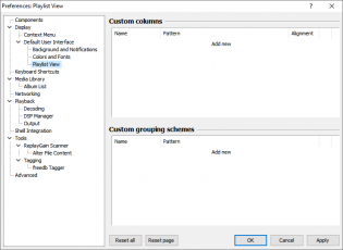 Foobar2000:Preferences:Default User Interface:Playlist View - Hydrogenaudio Knowledgebase