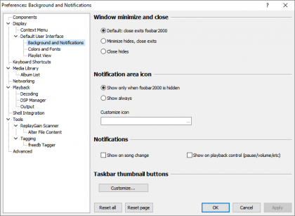 Foobar2000:Preferences:Default User Interface:Background and Notifications - Hydrogenaudio ...