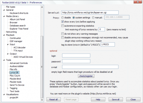 Foobar2000:Components/LyricsDB (foo lyricsdb) - Hydrogenaudio Knowledgebase